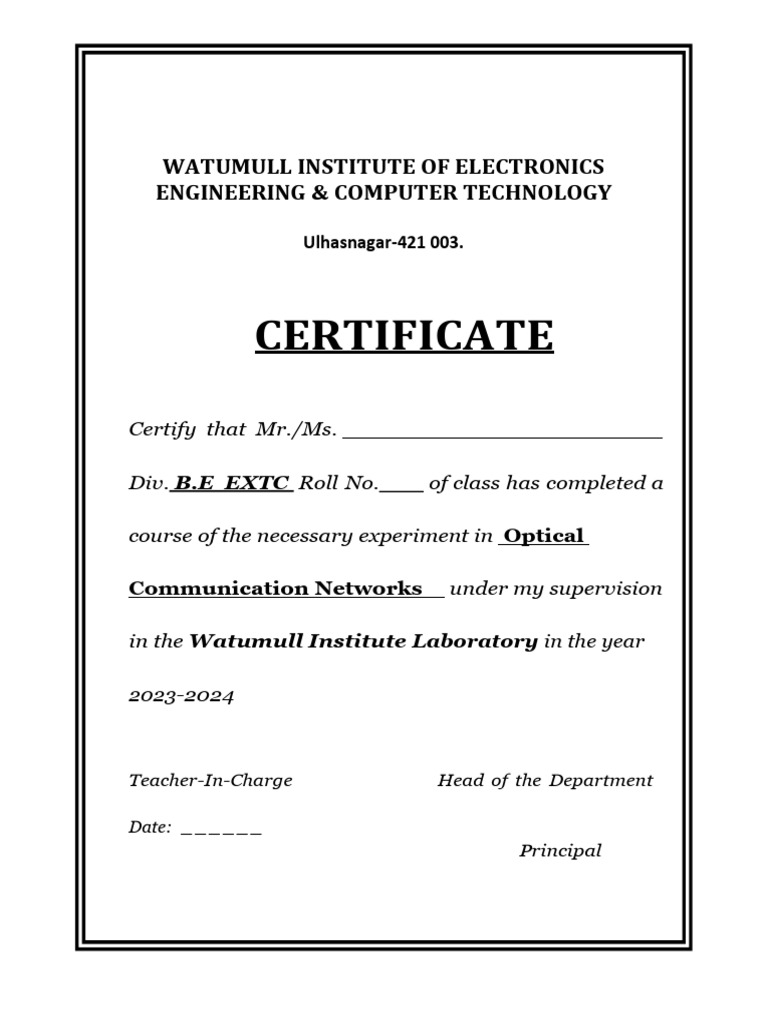 OCN Certificate | PDF