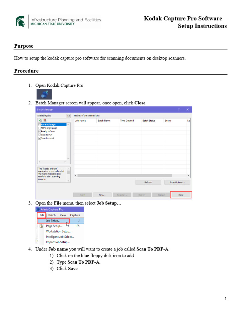 Kodak Capture Pro Setup Guide | PDF | Image Scanner | Application Software