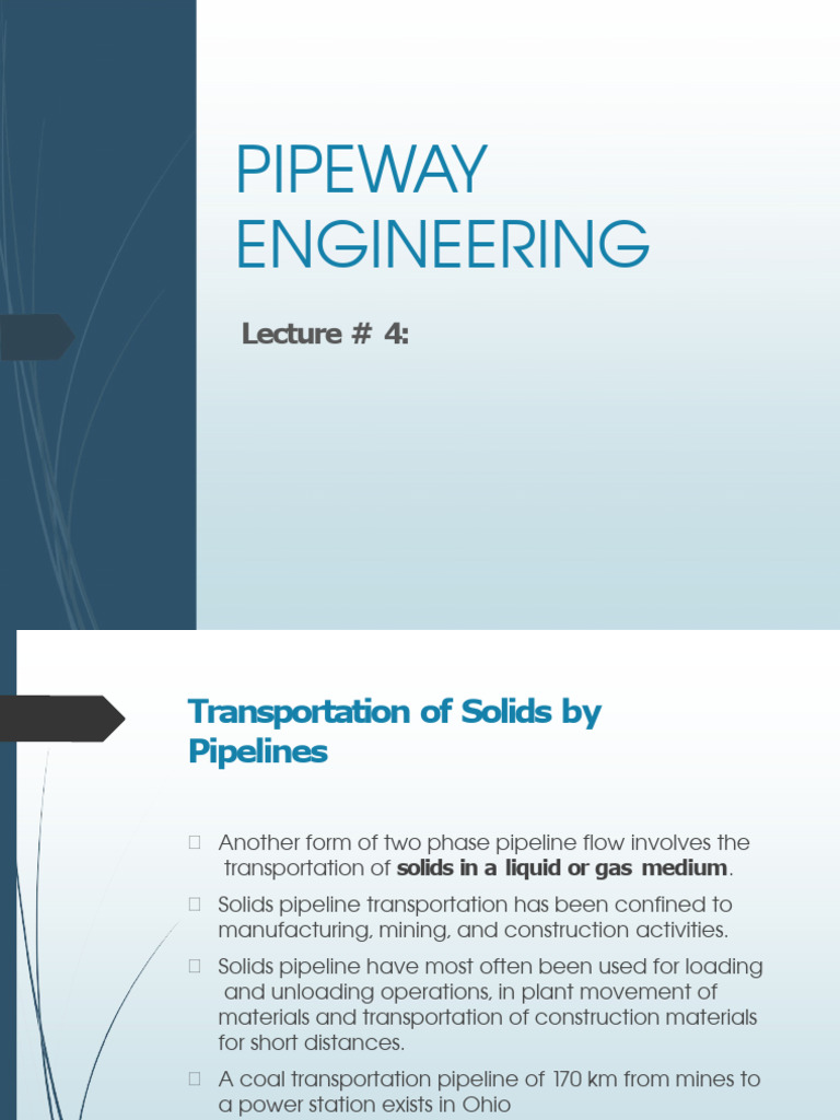Pipeway Hydraulic Design Lec 4 | PDF | Mixture | Fluid Dynamics