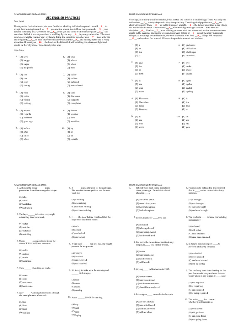 Uec English Practices | PDF | Disciplines | Clothing