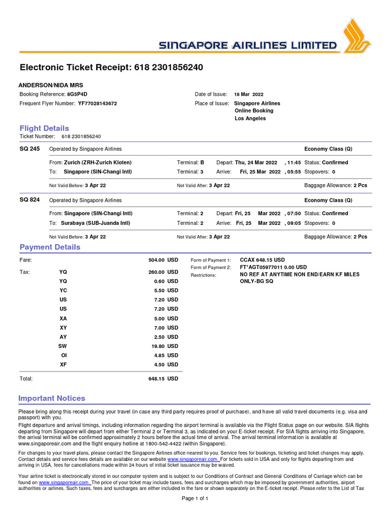 BB.31 Boarding Pass A.N. Nida Anderson Tanggal | PDF | Fee | Civil Aviation