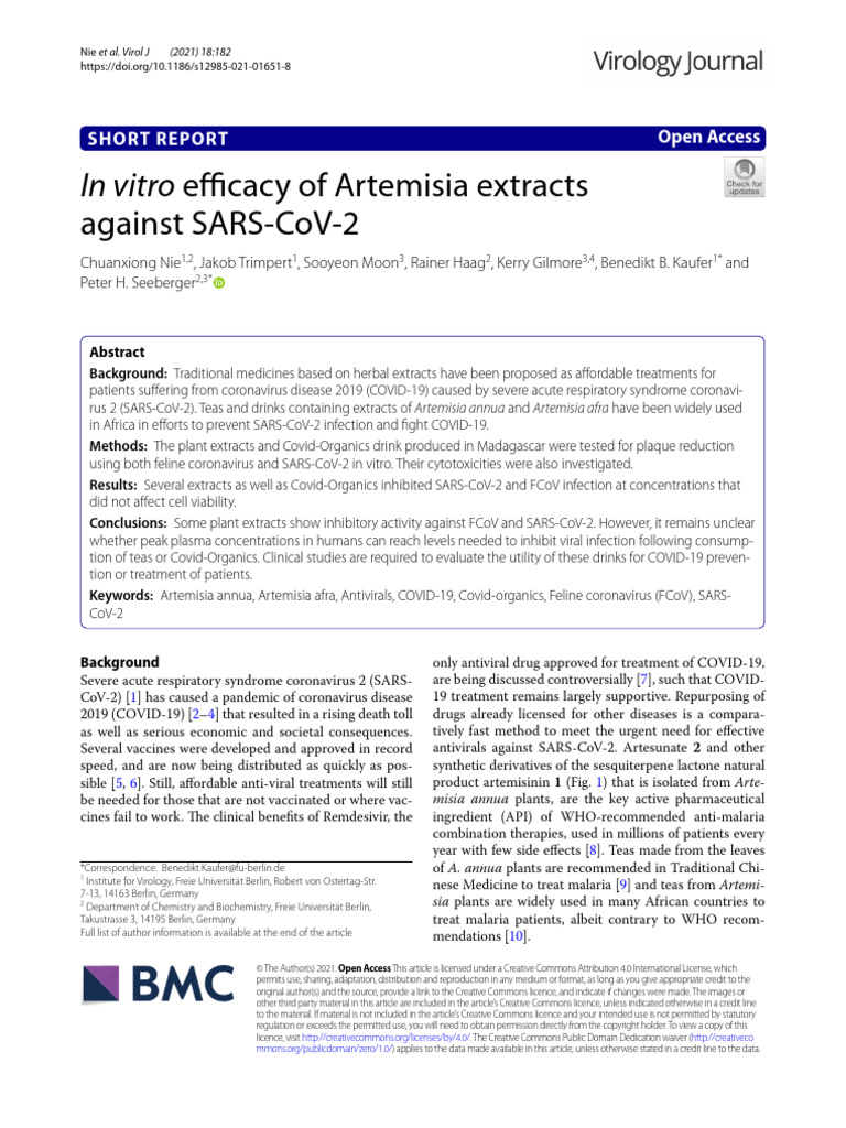 Artemisin in Vitro 2 | PDF | Dimethyl Sulfoxide | Antiviral Drug