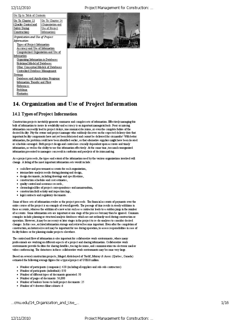 Project Information Management in Construction | PDF | Relational Model ...