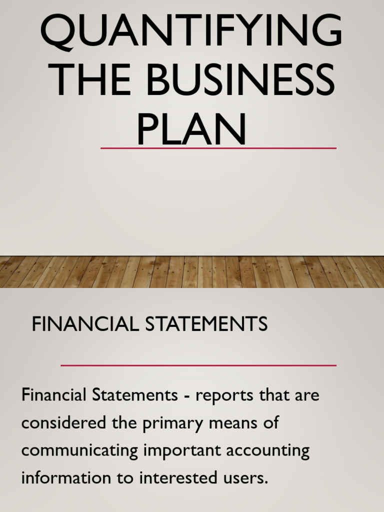 Chap 7 Quantifying The Business Plan | PDF | Income Statement | Balance ...