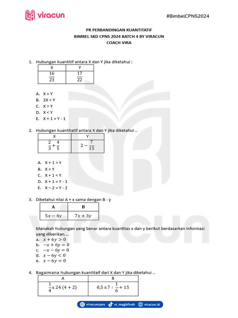PR Perbandingan Kuantitatif - SKD B4 | PDF