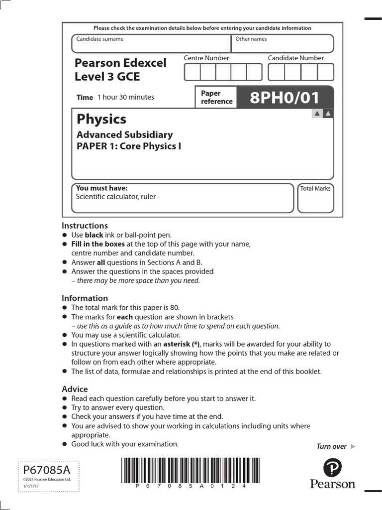 Edexcel AS Physics Paper 1 November 2021 | PDF | Force | Thermal Conduction