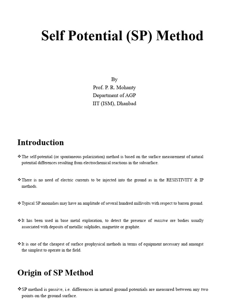 Self Potential Method | PDF | Applied And Interdisciplinary Physics ...