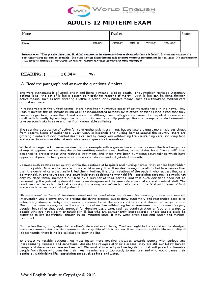 A12 Midterm Exam | PDF