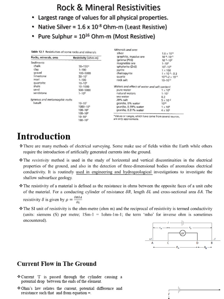 Resistivity Method | PDF | Electrical Resistivity And Conductivity ...