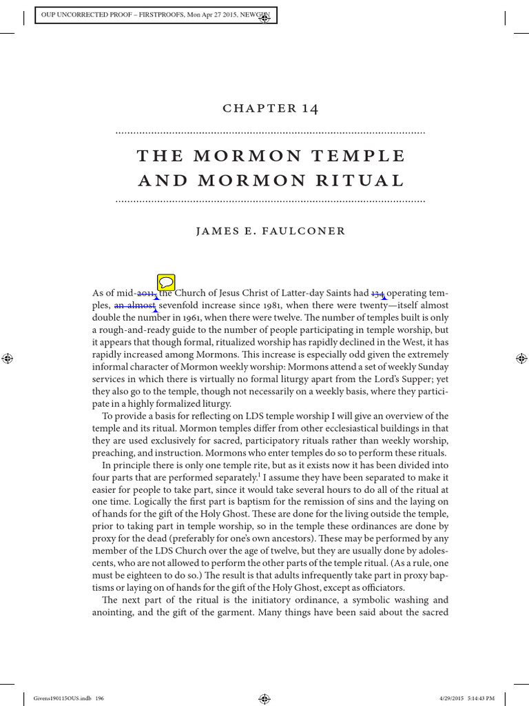 The Mormon Temple and Mormon Ritual | PDF | The Church Of Jesus Christ ...