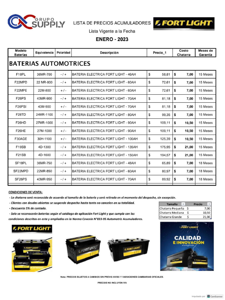 2023-01 LP Baterias Fort Light | PDF