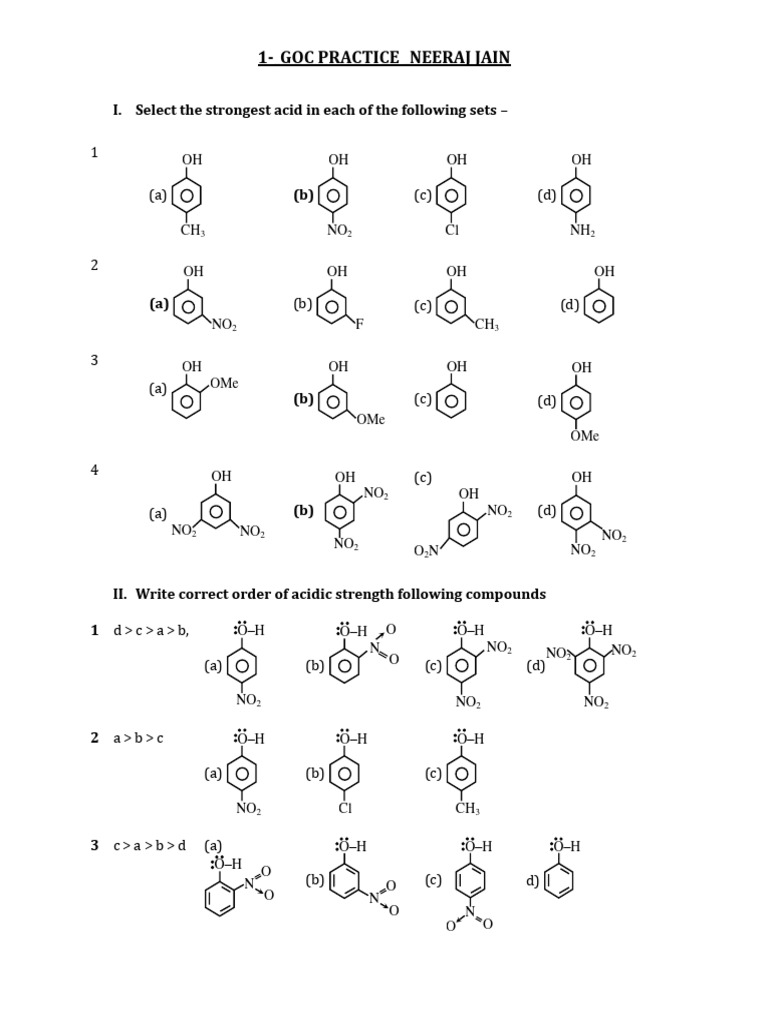 Goc - With Answer | PDF | Physical Chemistry | Chemical Compounds