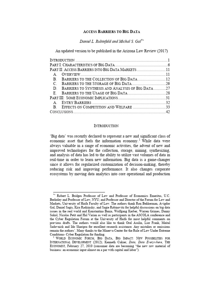 Access Barriers to Big Data | PDF | Big Data | Data