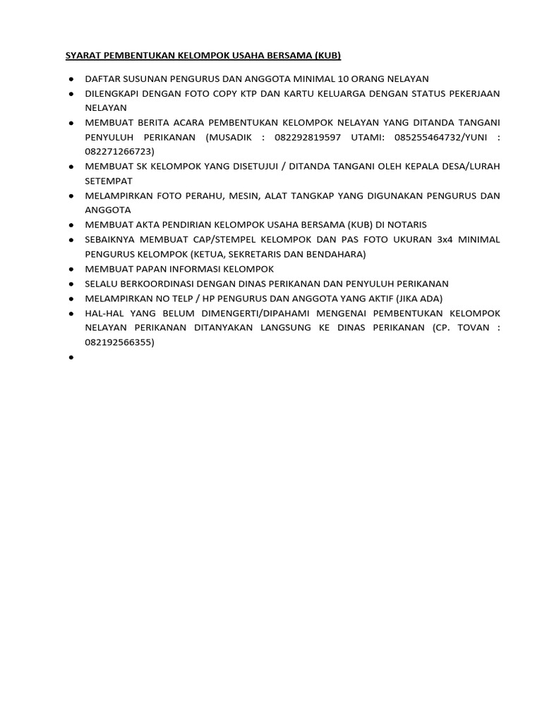 Contoh Syarat Proposal KUB | PDF