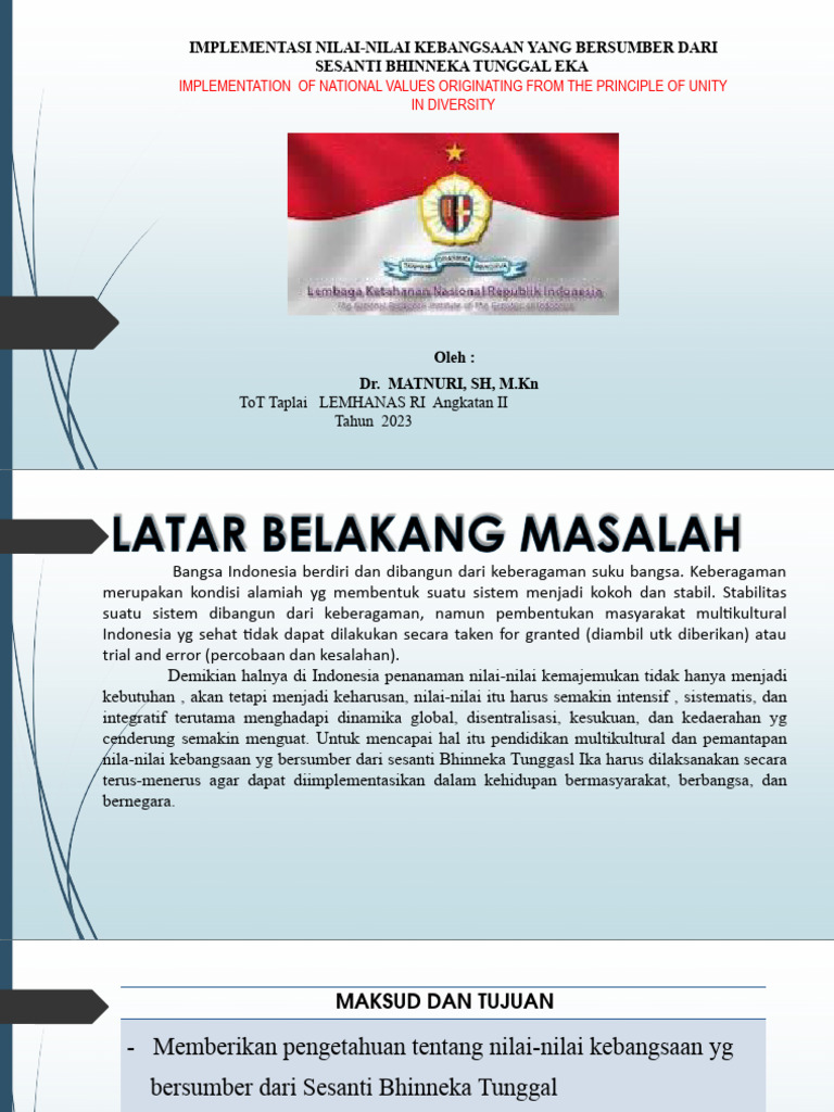 Nilai-Nilai Kebangsaan Yg Bersumber Dari Bhinneka Tunggal Ika | PDF