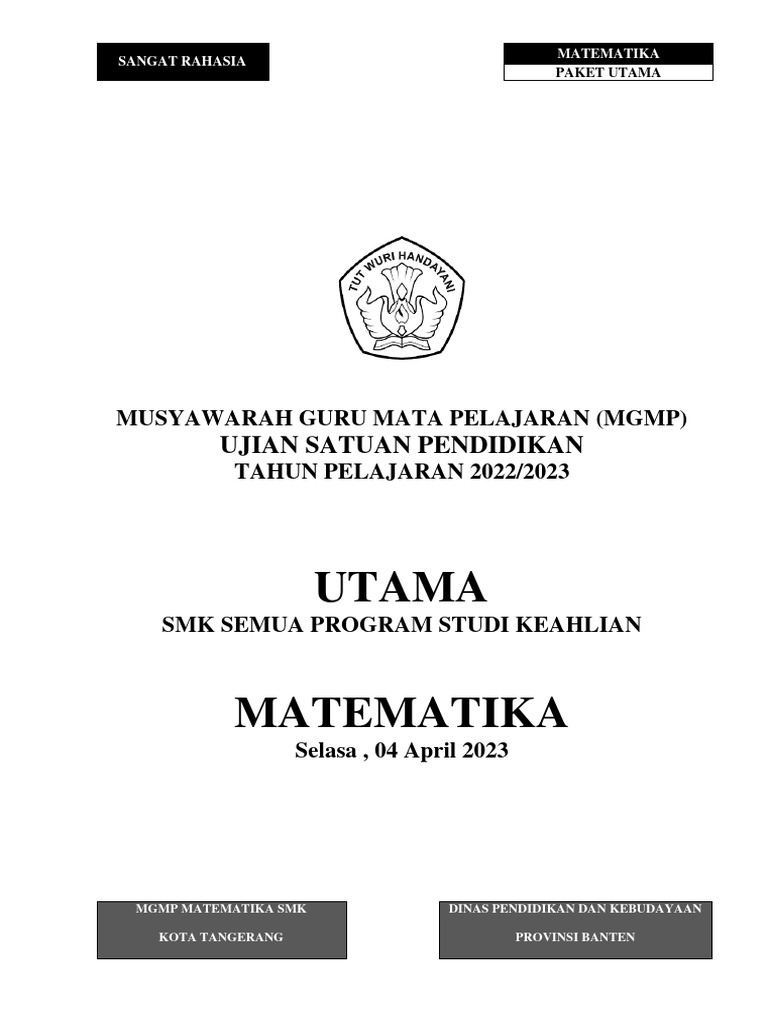 Soal Usp Matematika 2023 | PDF