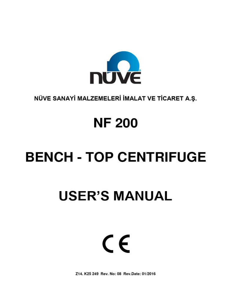 161221061426-NF 200 User's Manual | PDF | Centrifuge | Sterilization ...