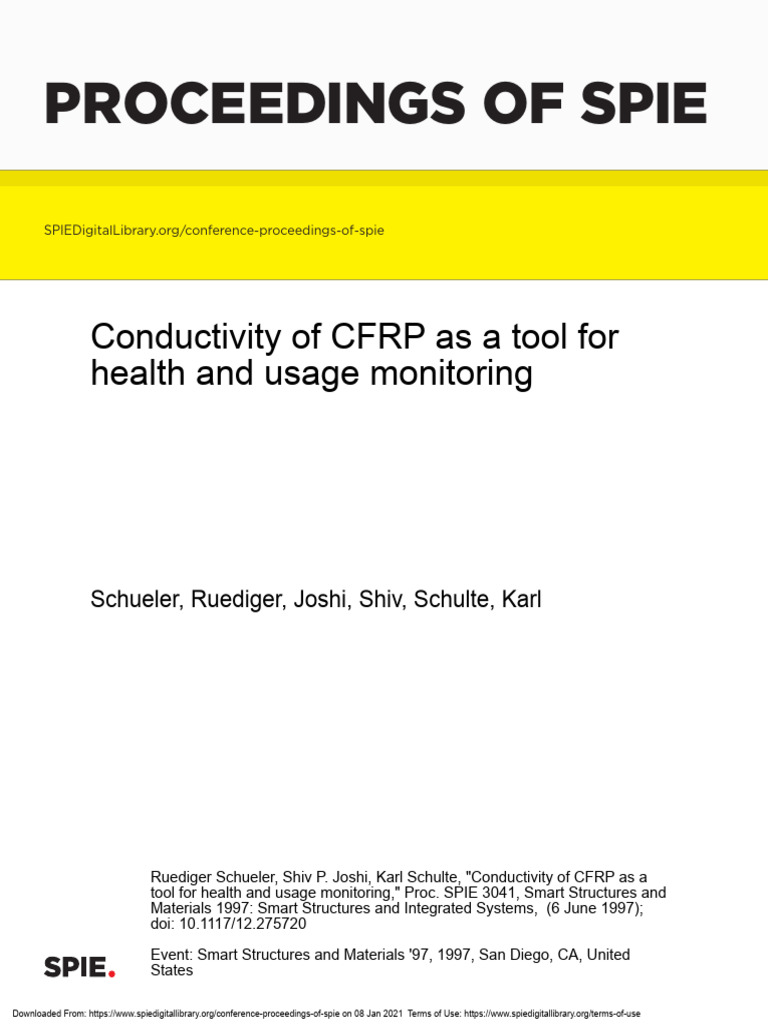 Conductivity of CFRP As A Tool For Health and Usage Monitoring | PDF ...