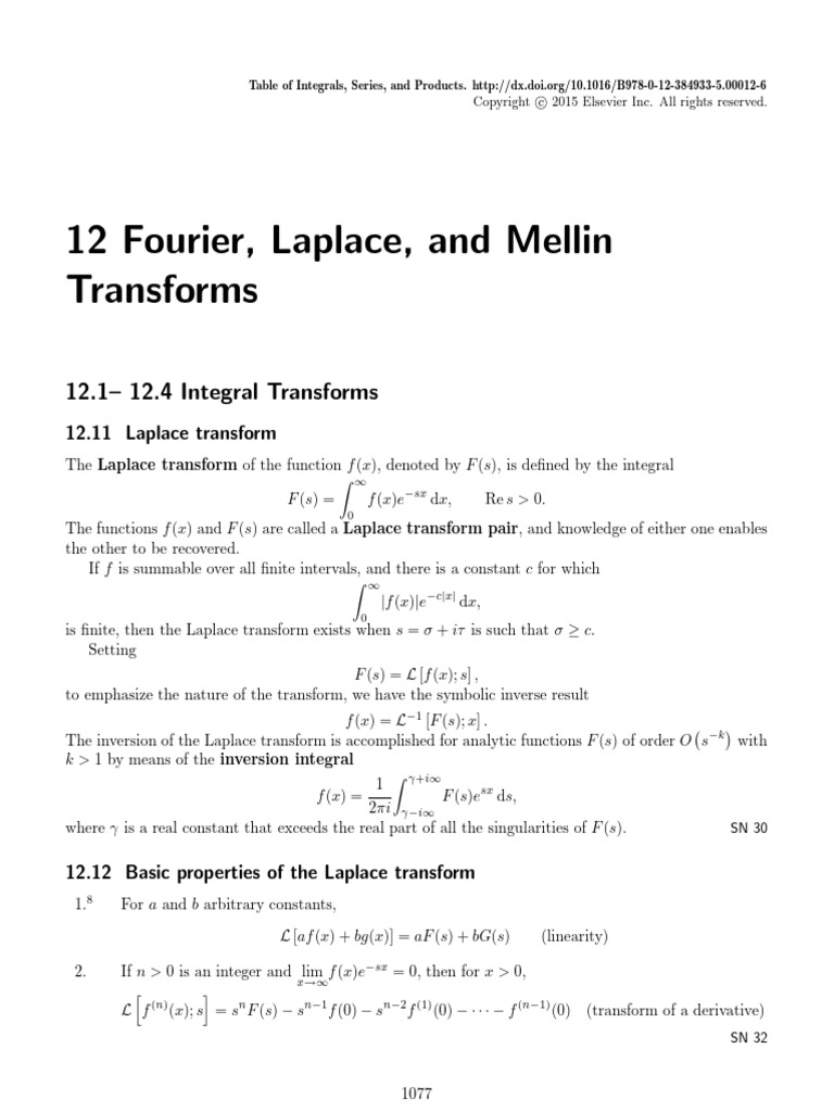 Fourier Laplace and Mellin Transforms 2014 | PDF | Convolution | Fourier Transform
