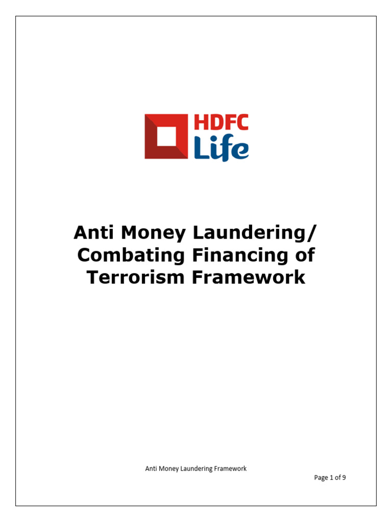 Anti Money Laundering AMLPolicy | PDF | Regulatory Compliance | Money Laundering