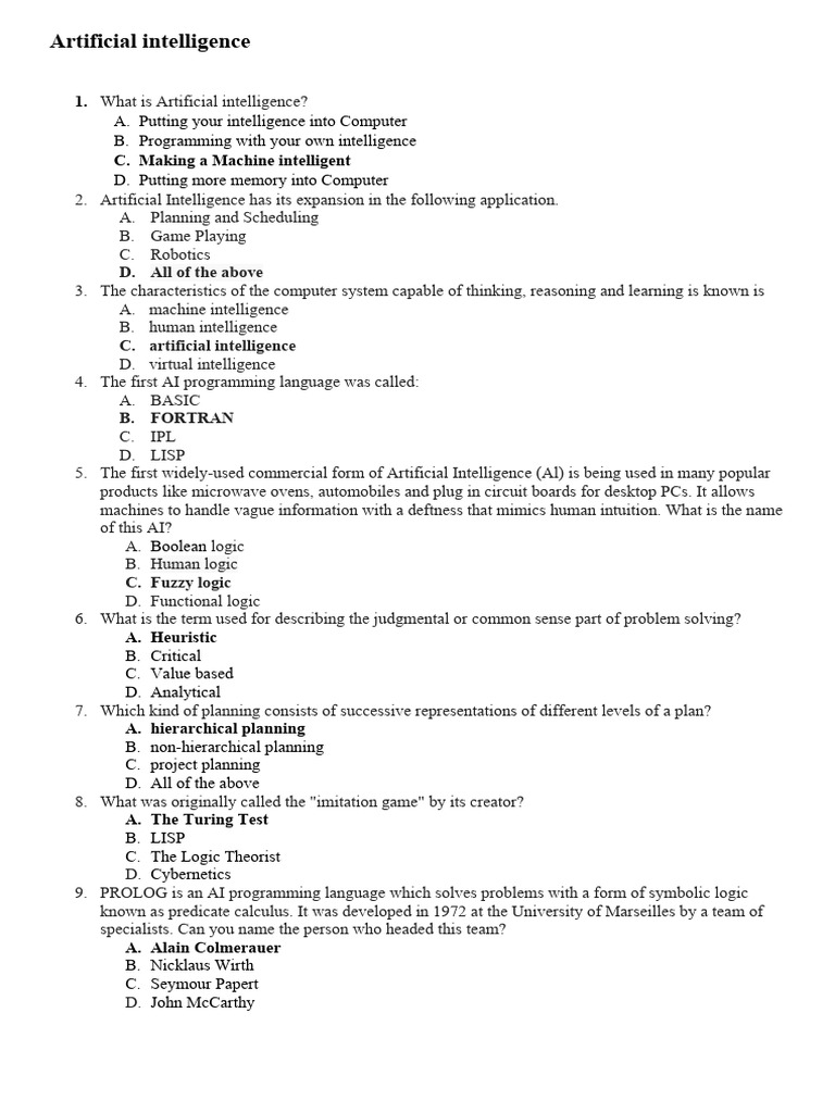 vaishETI MCQs | PDF | Artificial Intelligence | Intelligence (AI) & Semantics