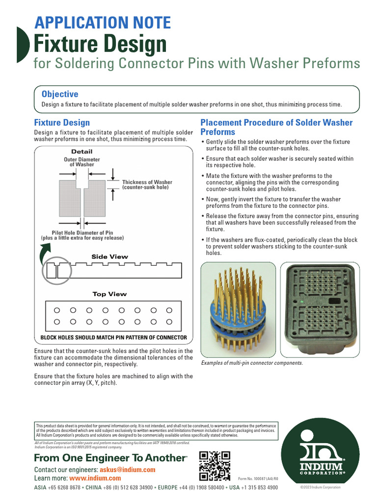 Fixture Design for Solder Washer Preforms | PDF | Electrical Connector ...