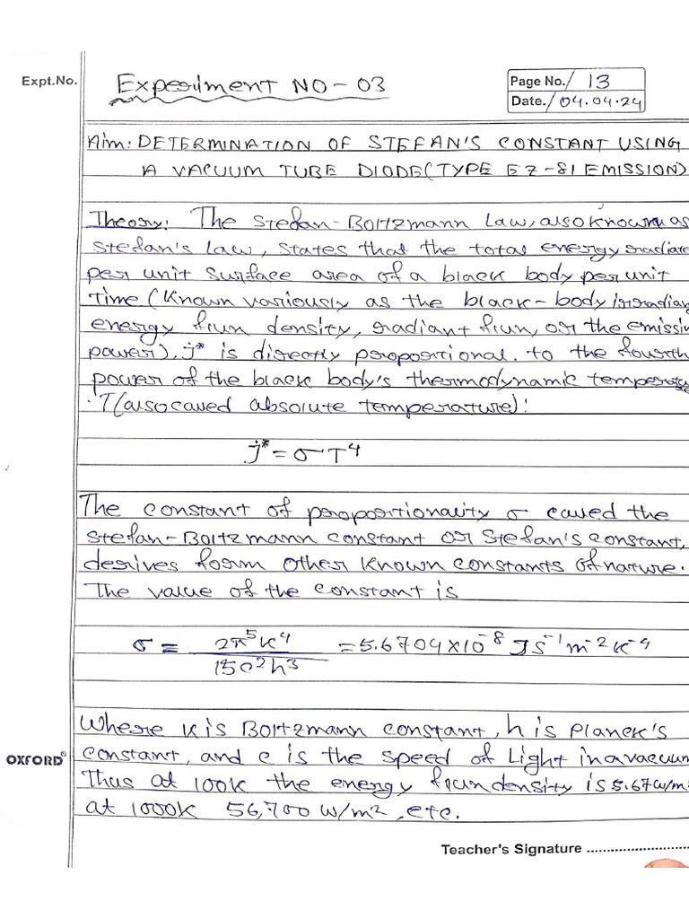 Stefan's Constant | PDF