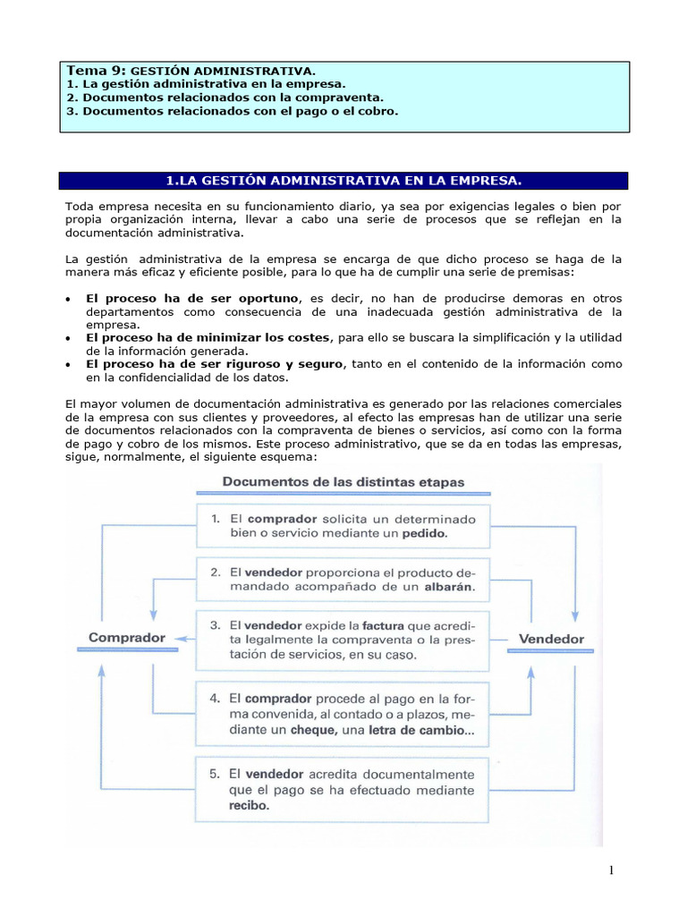 Tema 9 (Eie) - Gestión Administrativa | PDF | Cheque | Pagaré