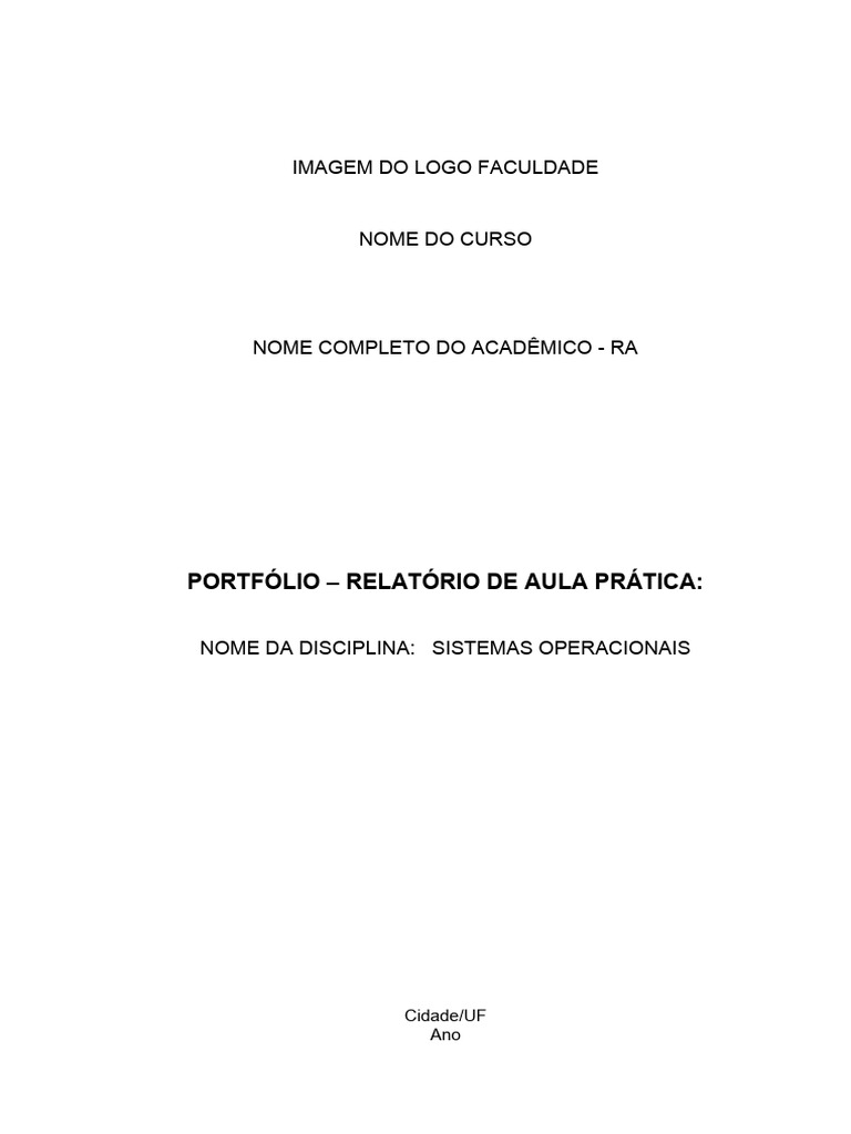 Modelo - PI - Prático - Sistemas Operacionais | PDF | Citação | Plágio