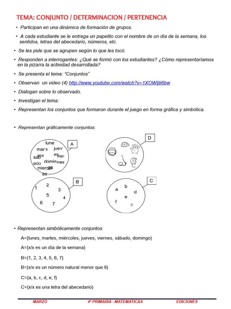 01 Matematicas Mes de Marzo | PDF | Conjunto (Matemáticas) | Conceptos ...