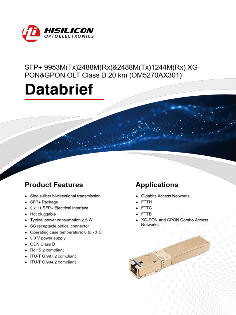 SFP XG Combo PON OLT Class D 20km OM5270AX301 Databrief Rev1-0 | PDF ...