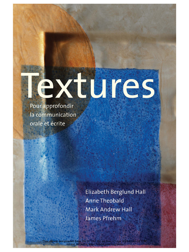 Textures. Pour Approfondir La Communication Orale Et Écrite | PDF ...