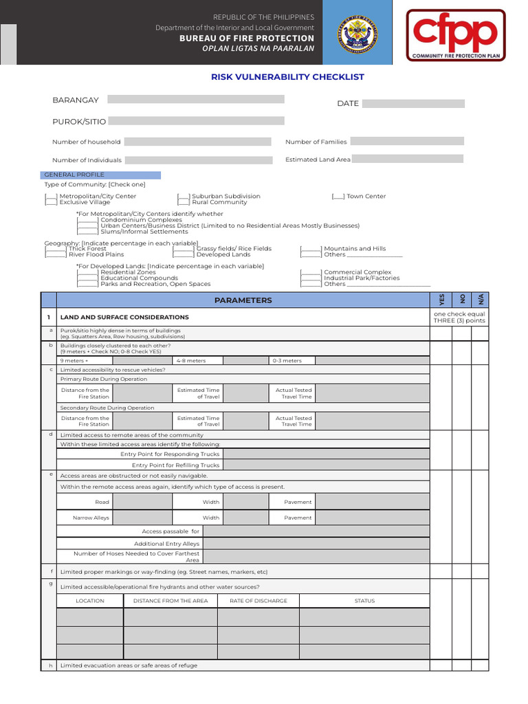 Annex A Risk Vuln Checklist and Procedure-UPDATED | PDF | Earth Sciences