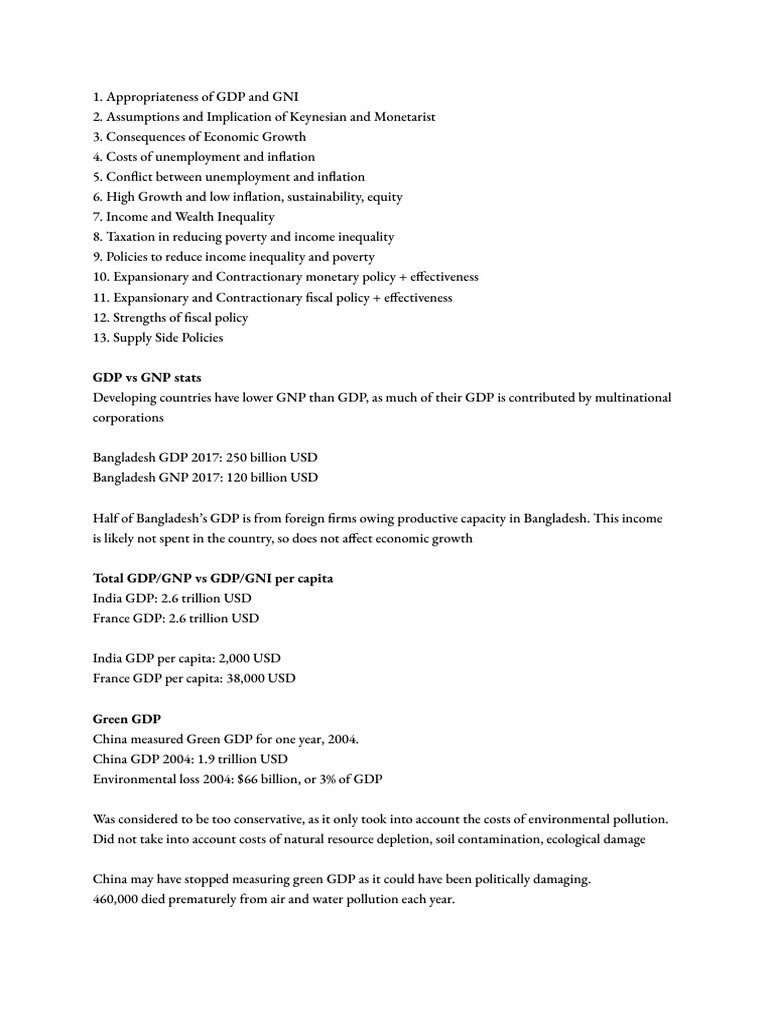 Econ Paper 1 Macro | PDF | Inflation | Deflation