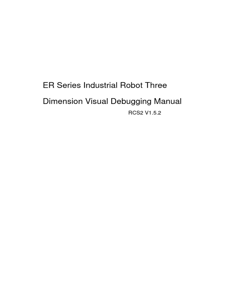 1 - ER Series Industrial Robot Three Dimension Visual Debugging Manual | PDF | Parameter ...