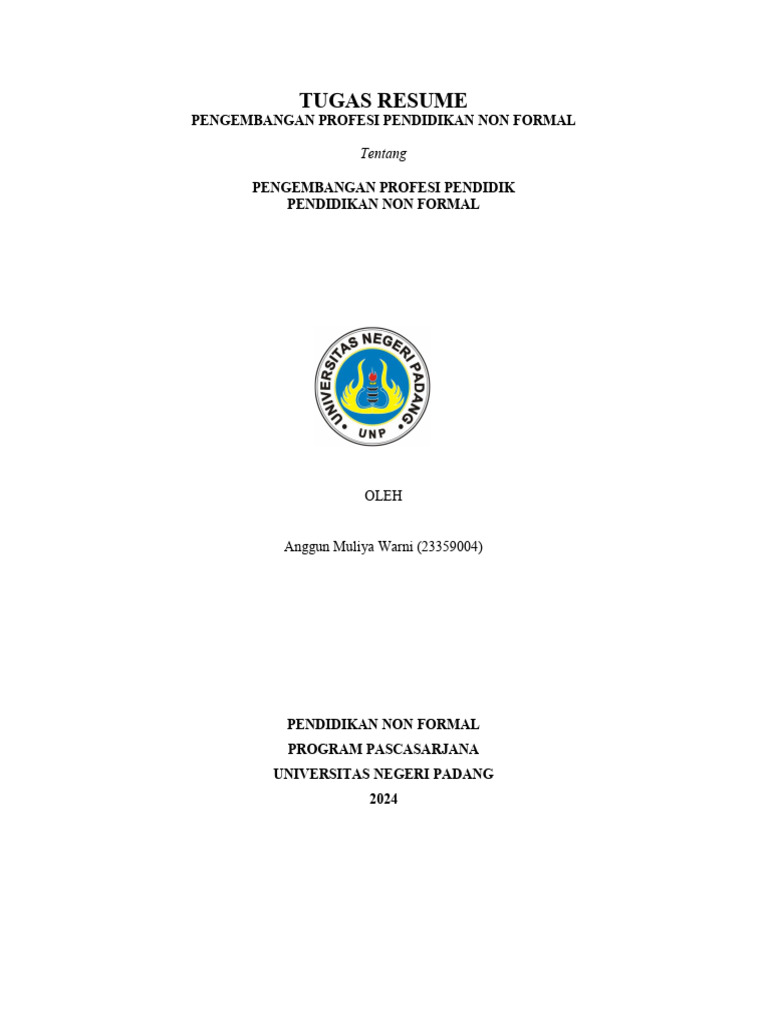 Pengembangan Profesi Pendidik Non Formal | PDF