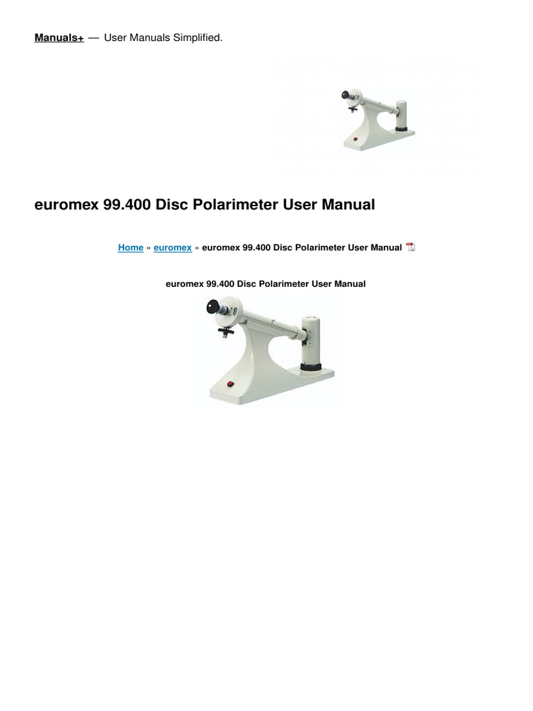 99 400 Disc Polarimeter Manual | PDF | Optics | Electromagnetic Radiation