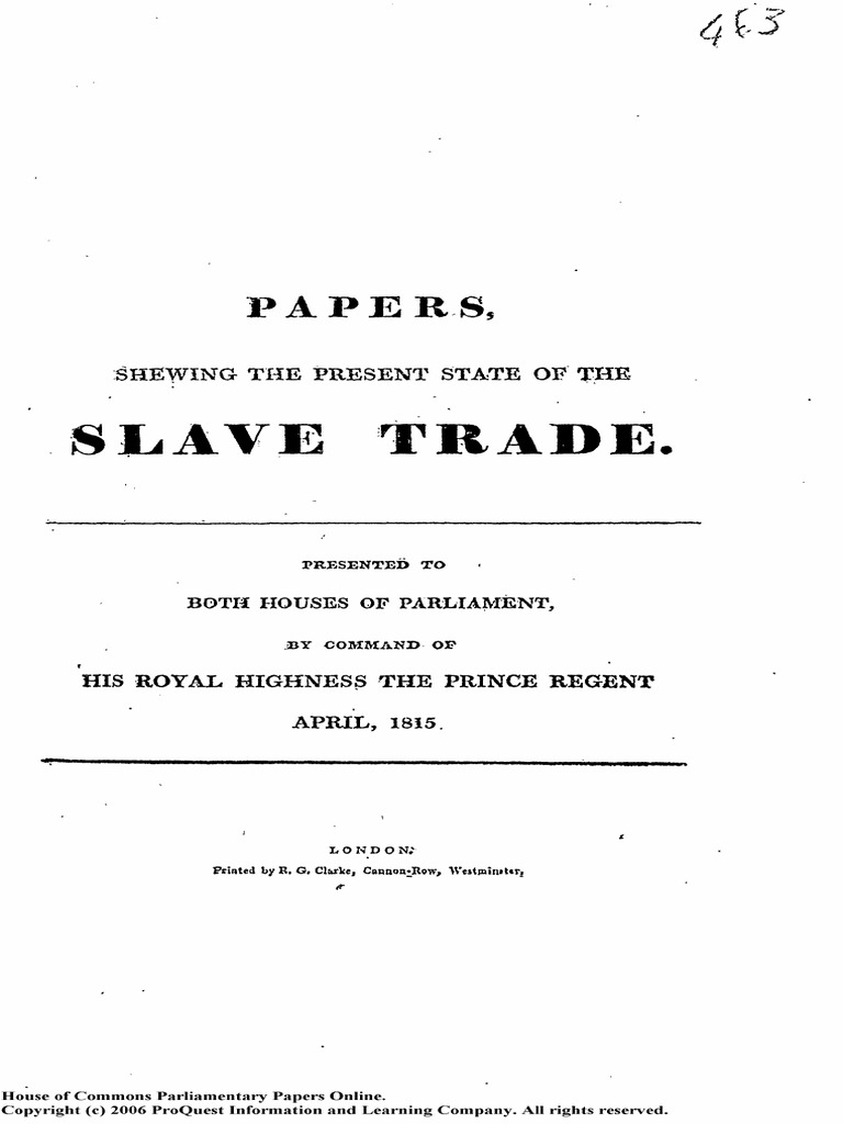 Slave Trade.: Papers | PDF