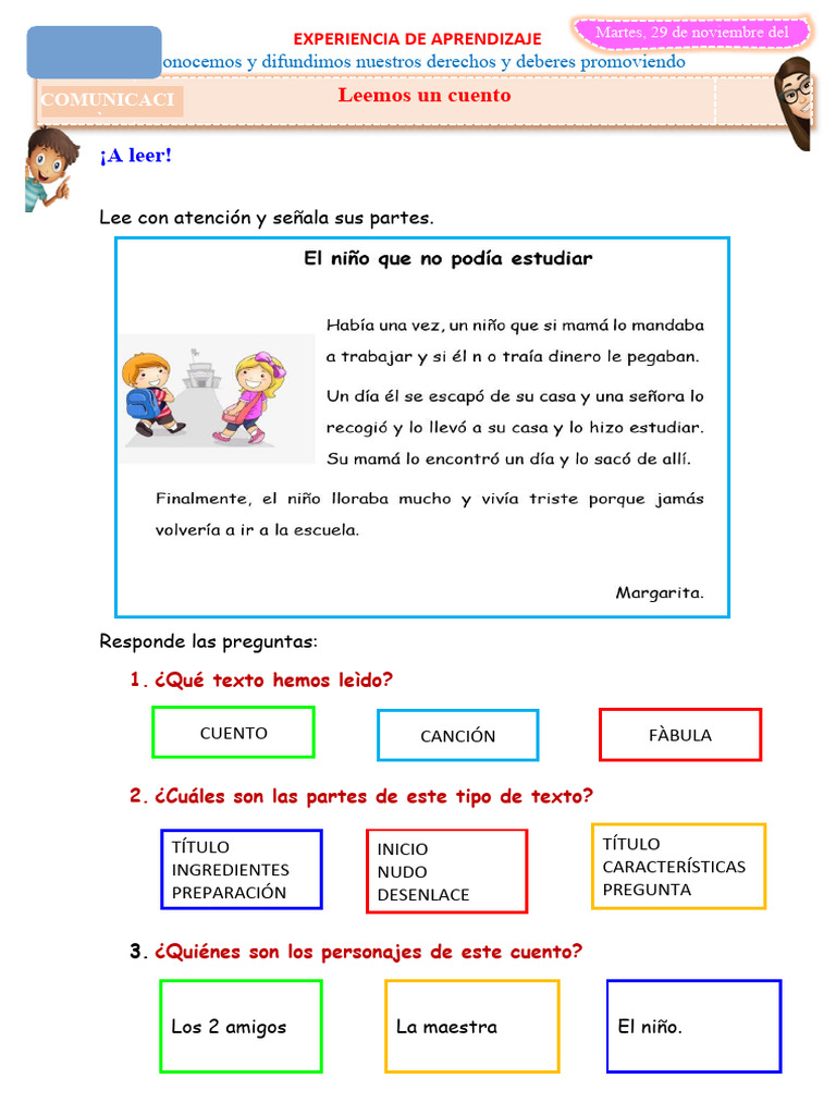 FICHA Leemos Un Cuento | PDF