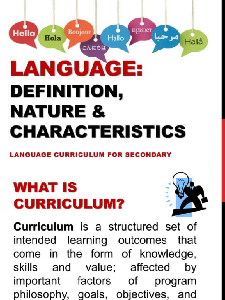Language Definition Nature And Characteristics Pdf
