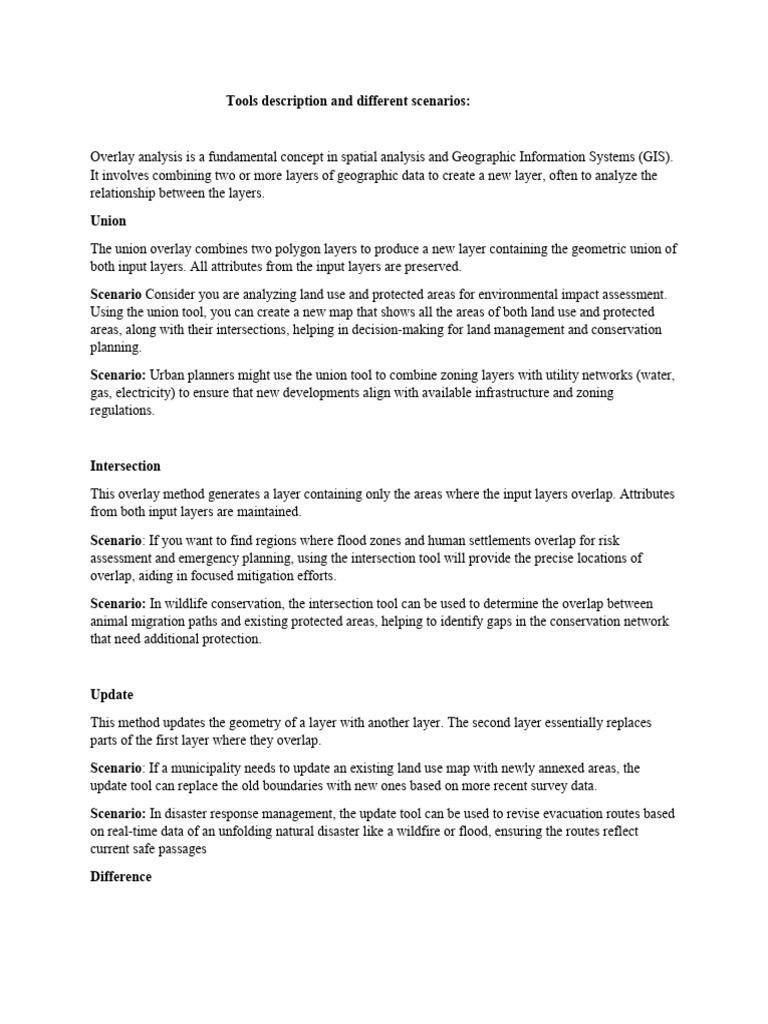 Overlay Analysis Tools Explanation | PDF | Geographic Information ...
