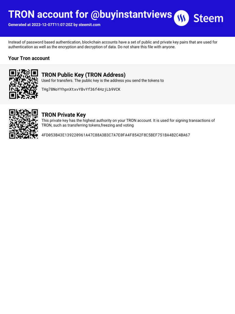 TRON account for @buyinstantviews | PDF