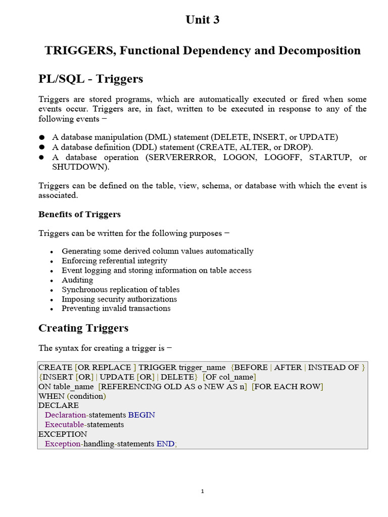 RDBMS Unit 3 | PDF | Databases | Relational Database RDBMS Unit 3 | PDF | Databases | Relational Database