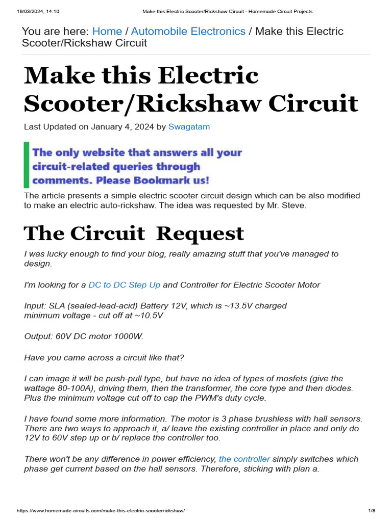 Make this Electric Scooter_Rickshaw Circuit - Homemade Circuit Projects ...