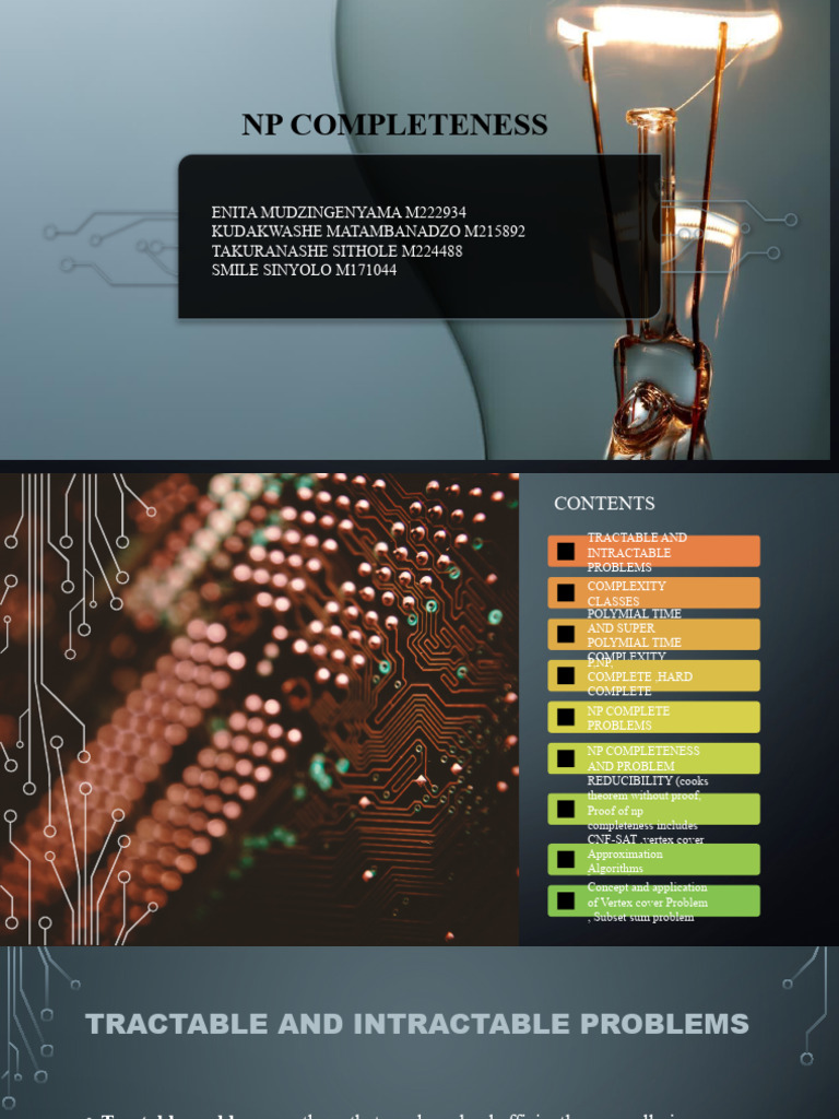 NP Completeness Presentation | PDF | Computational Complexity Theory ...