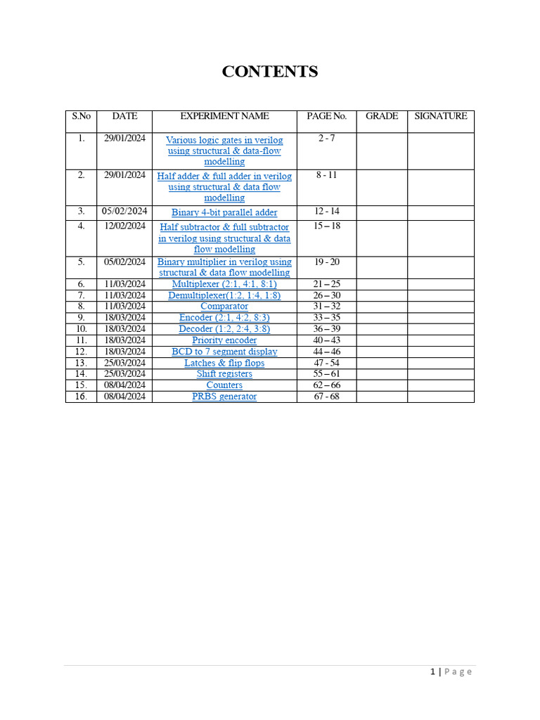 vlsi lab PDF | PDF | Computing | Arithmetic