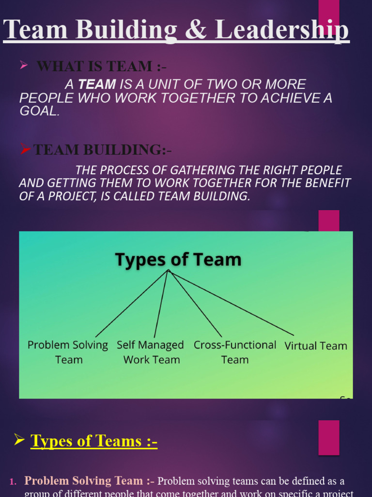 Effective Team Building & Leadership Guide | PDF | Leadership ...
