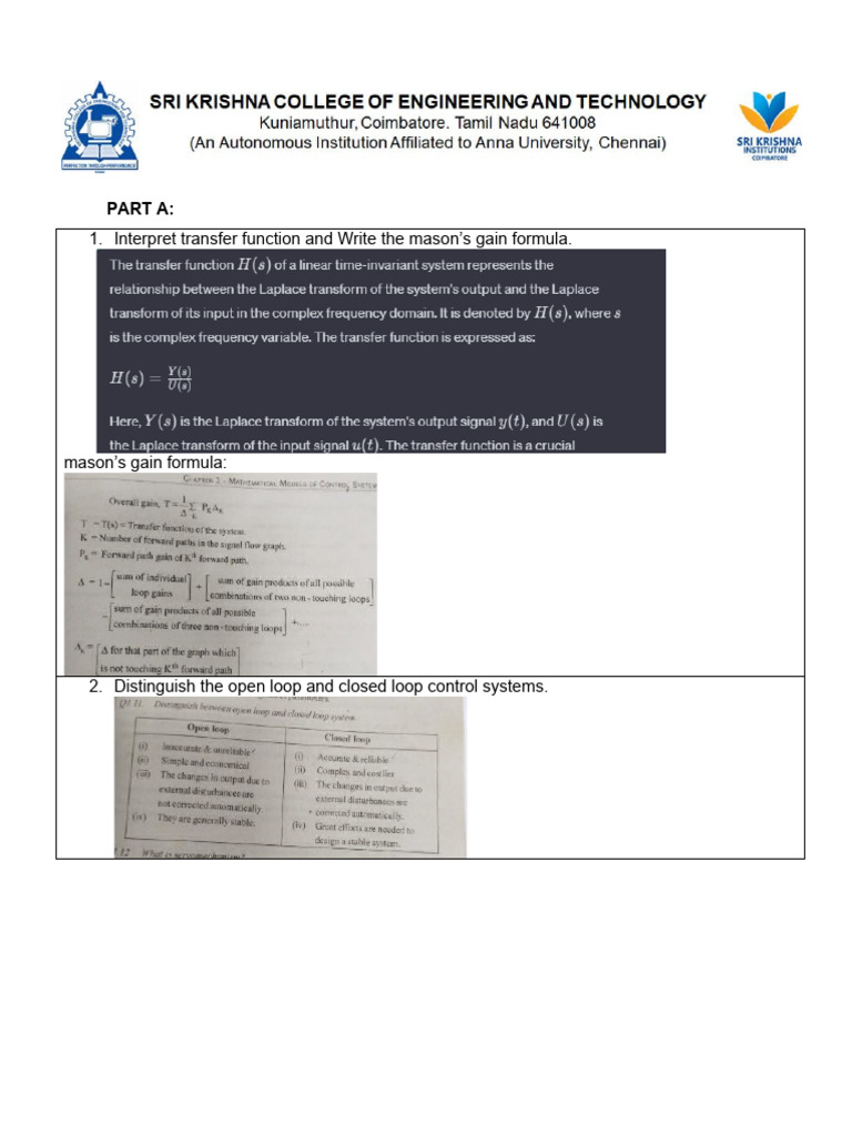 Ce Cia1 QB Answer. | PDF | Damping | Feedback