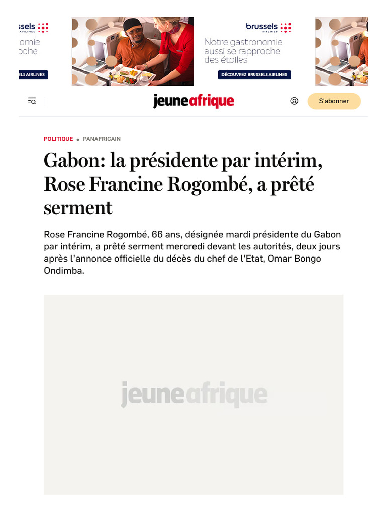 Rose Francine Rogombé prête serment au Gabon | PDF | Gouvernement