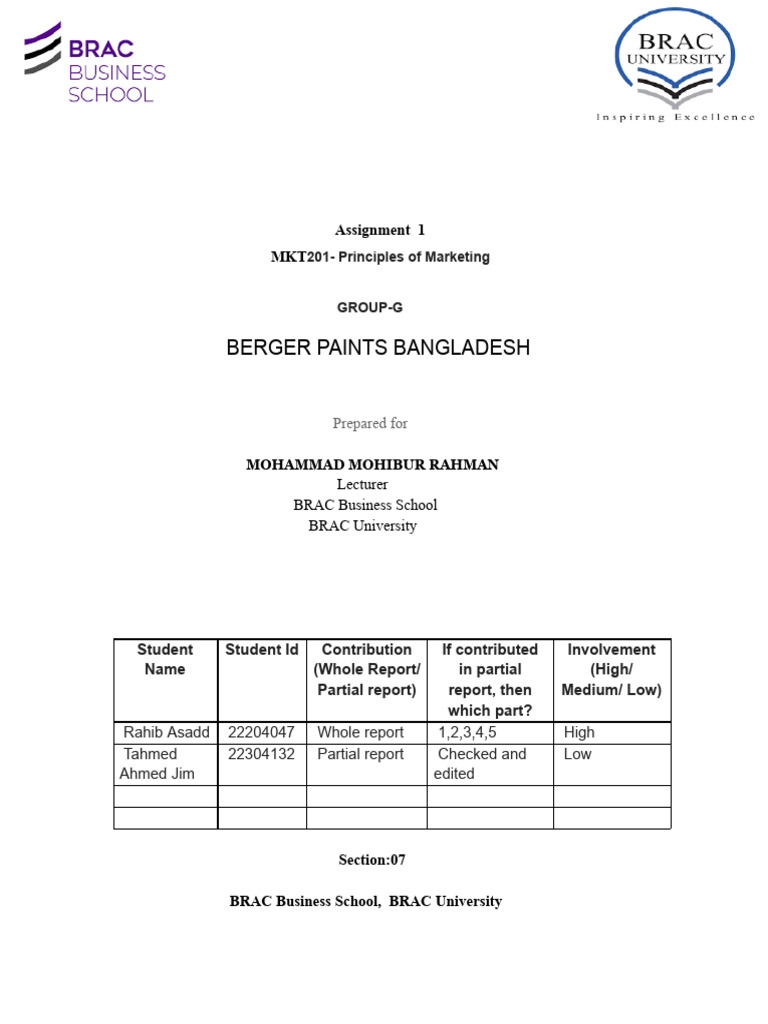 Mkt201 RahibAsadd Id22204047 Sec07 | PDF | Market Segmentation | Brand